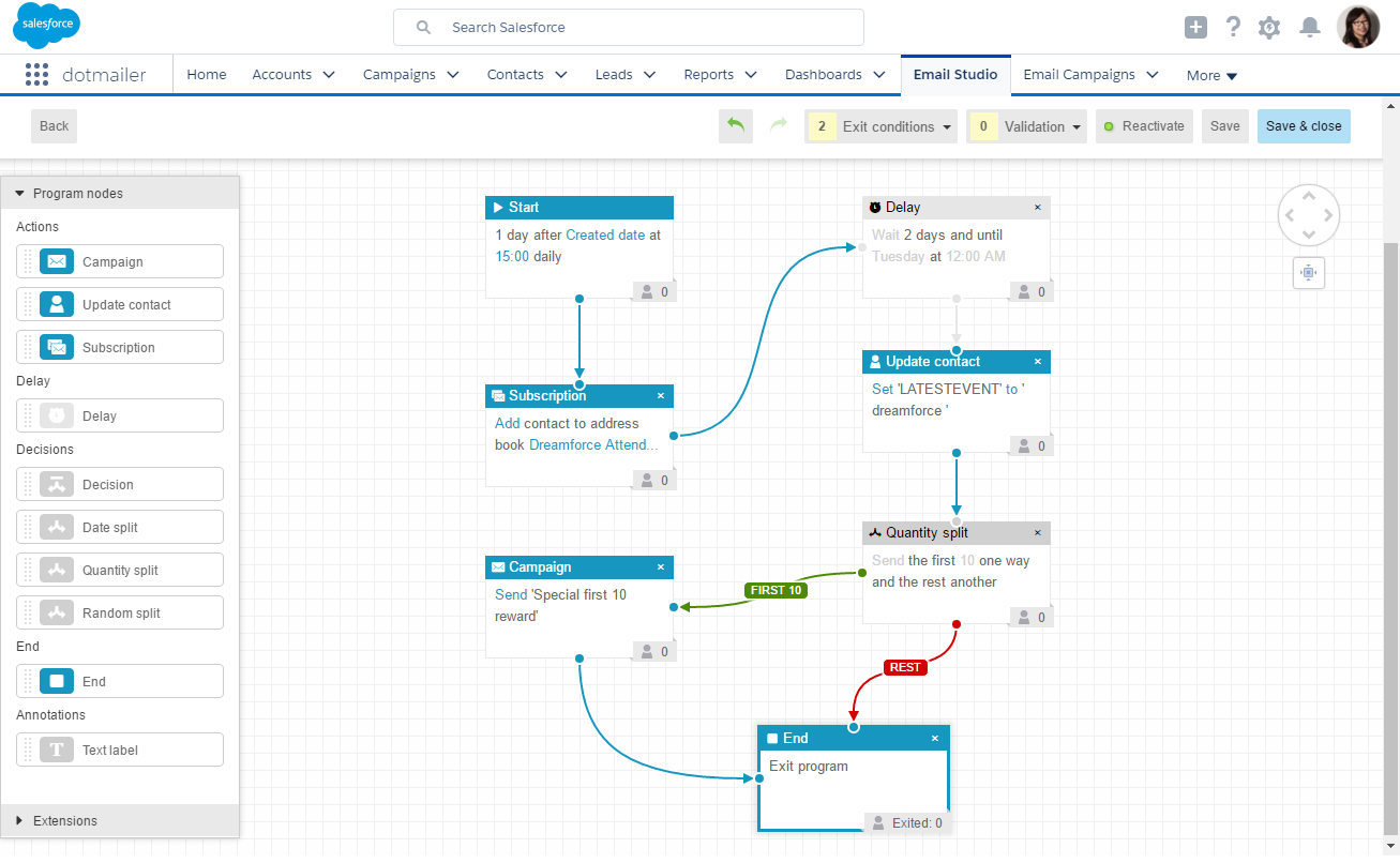 super easy program builder to create marketing automation programs in ...