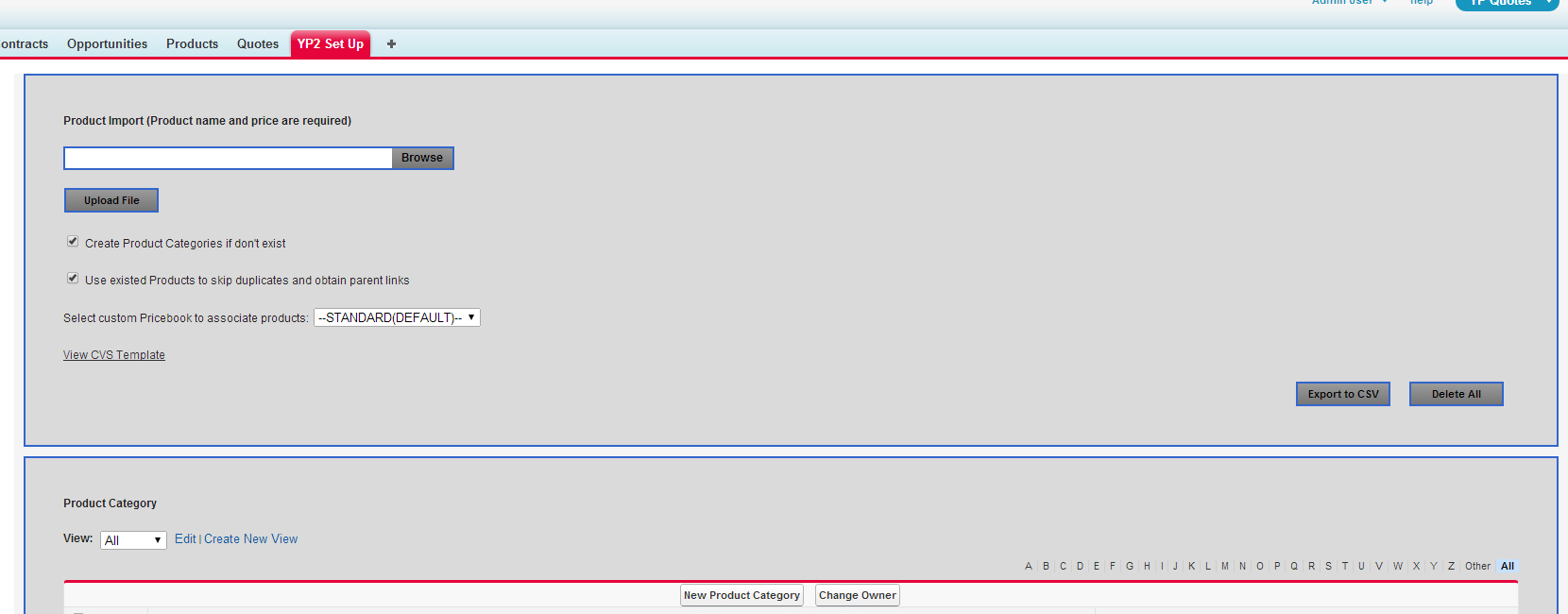 products heirarchical export import