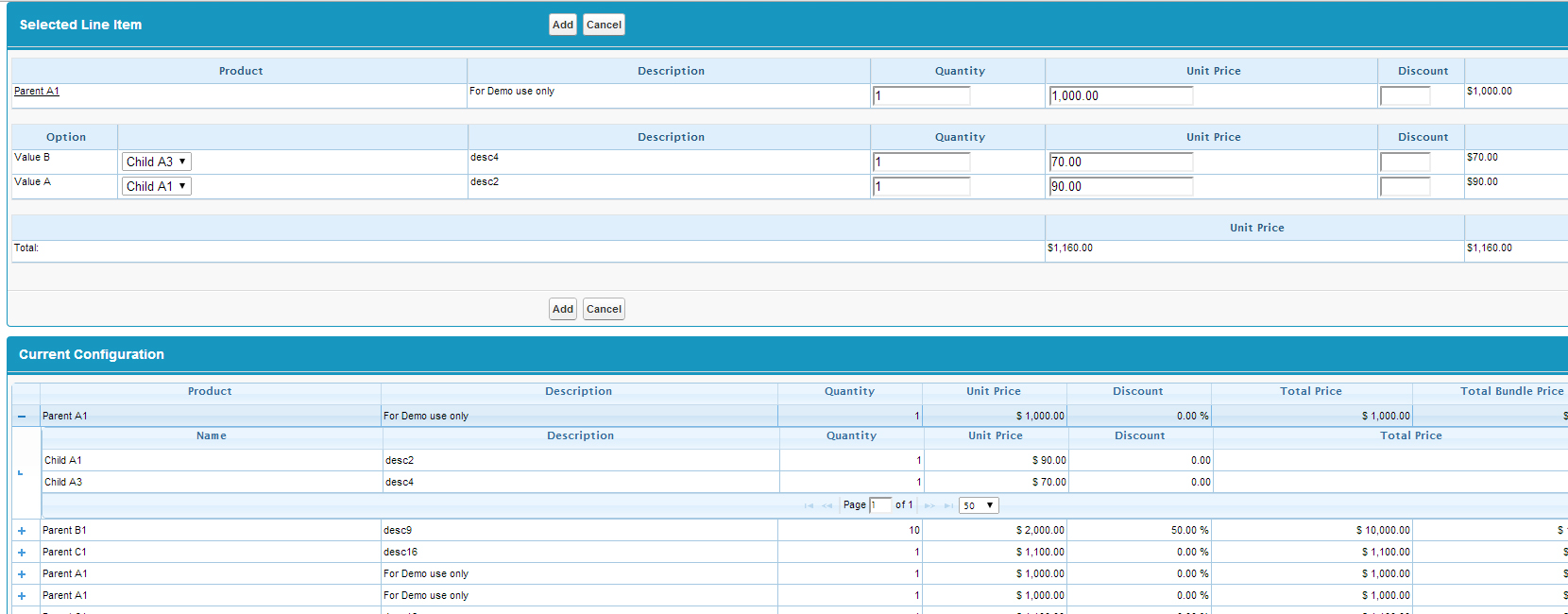 configure expandable hierarchy