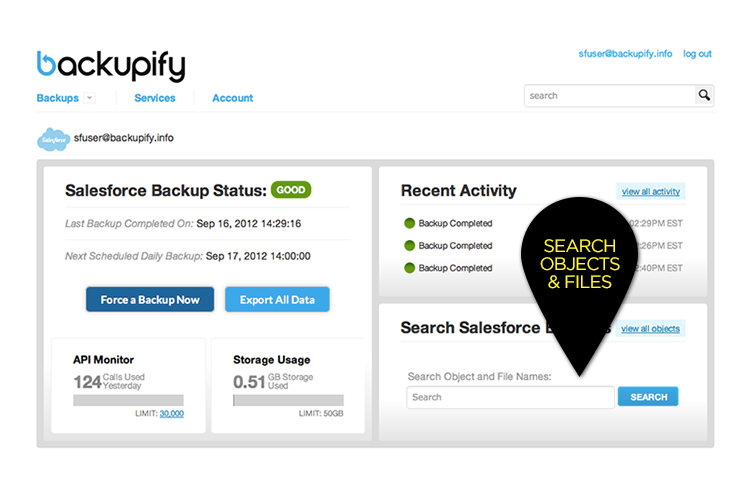 quickly search for objects and files