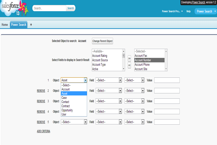 hierarchical search condition