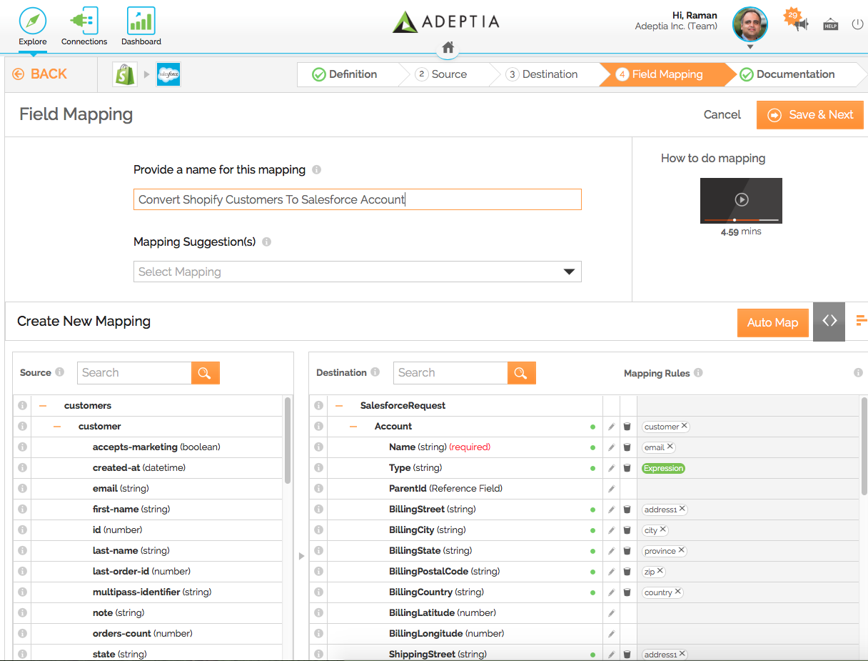 wizard provides easy configuration and mapping