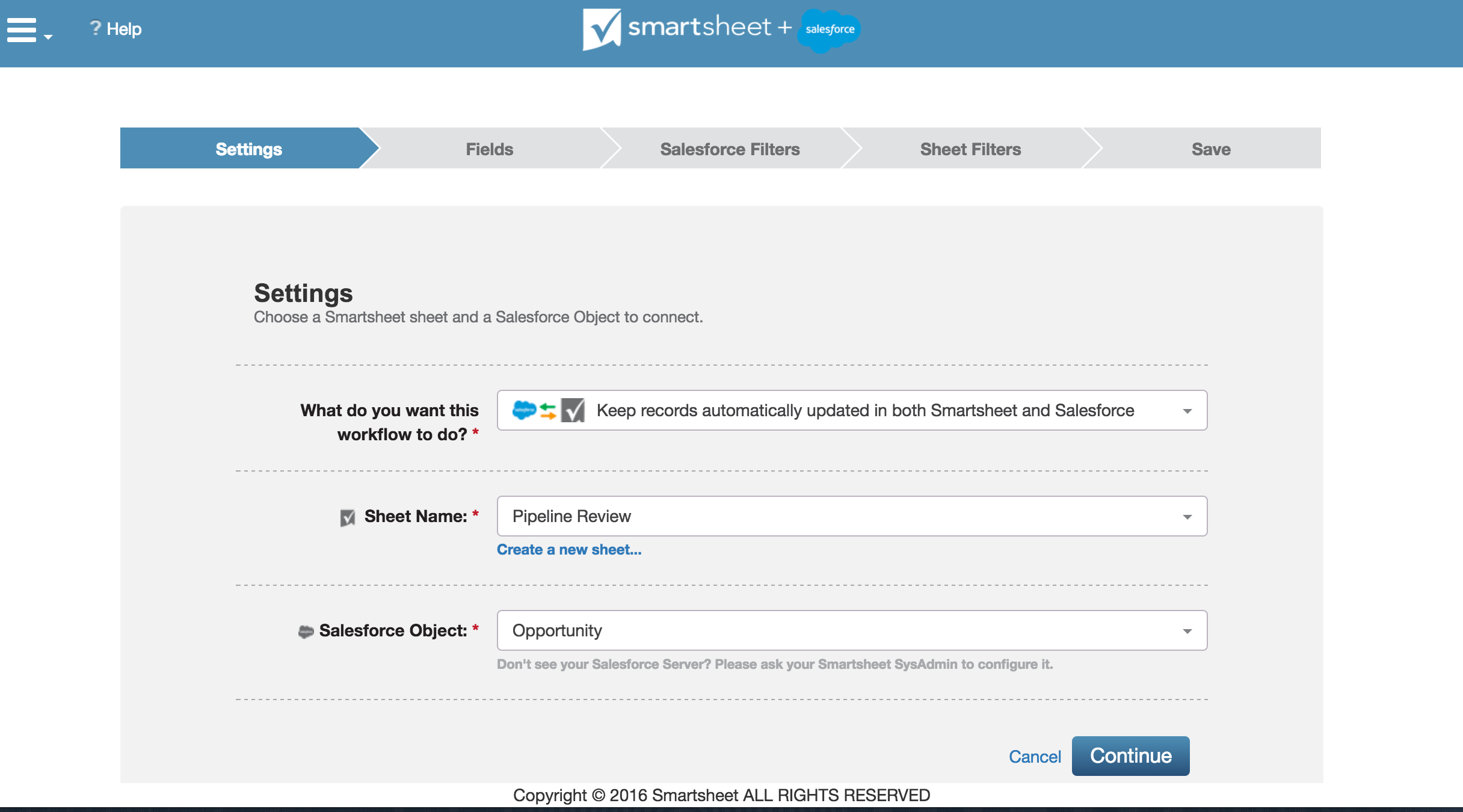map objects to sheets