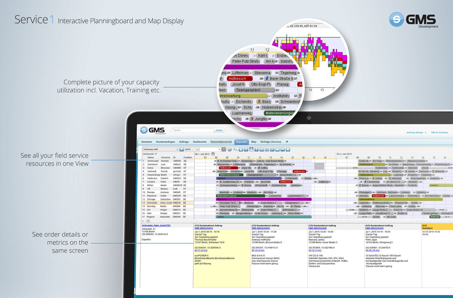 interactive planningboard field service