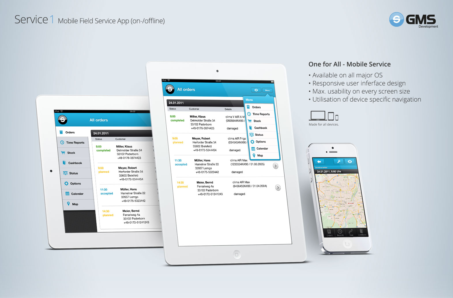mobile fiels service app on offline any platforms