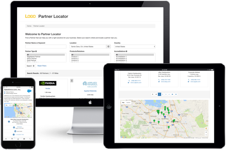 partner locator mobile tablet and desktop ready