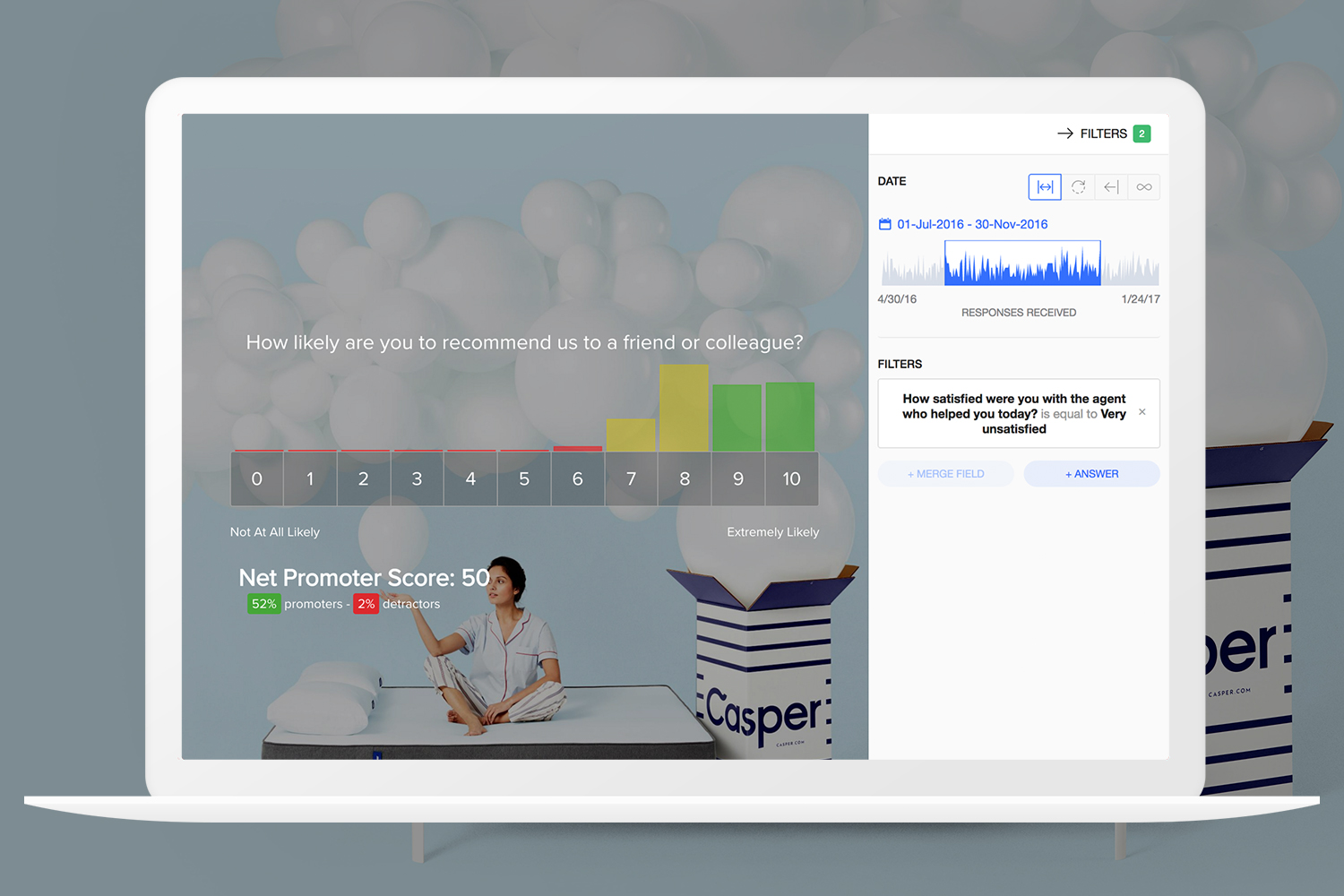 monitor key satisfaction metrics like net promoter score nps
