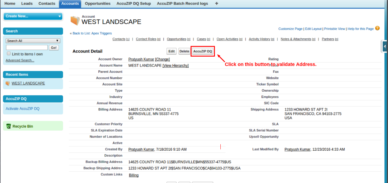 accuzip dq layout button