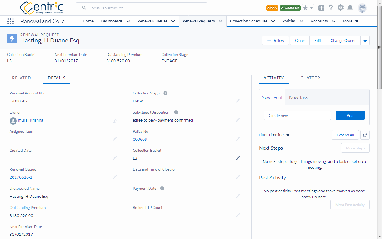manage renewal requests