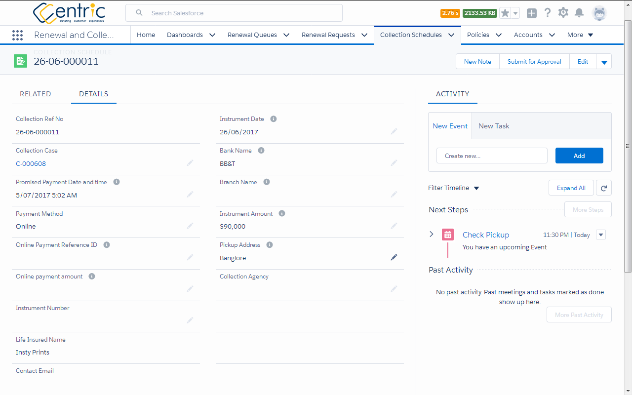 create and manage collection schedules