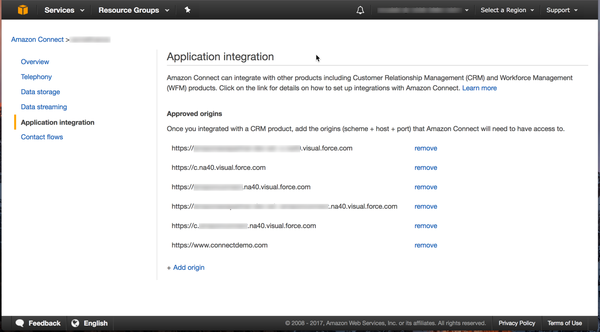 amazon connect application integration setup
