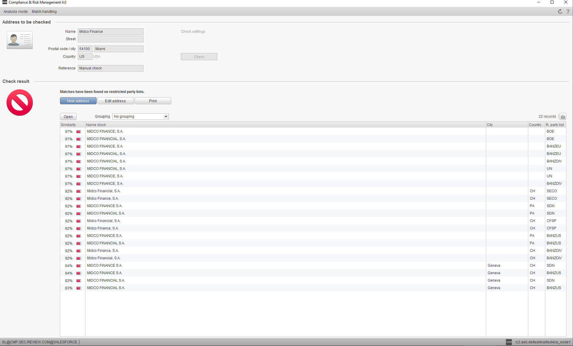 manual address check