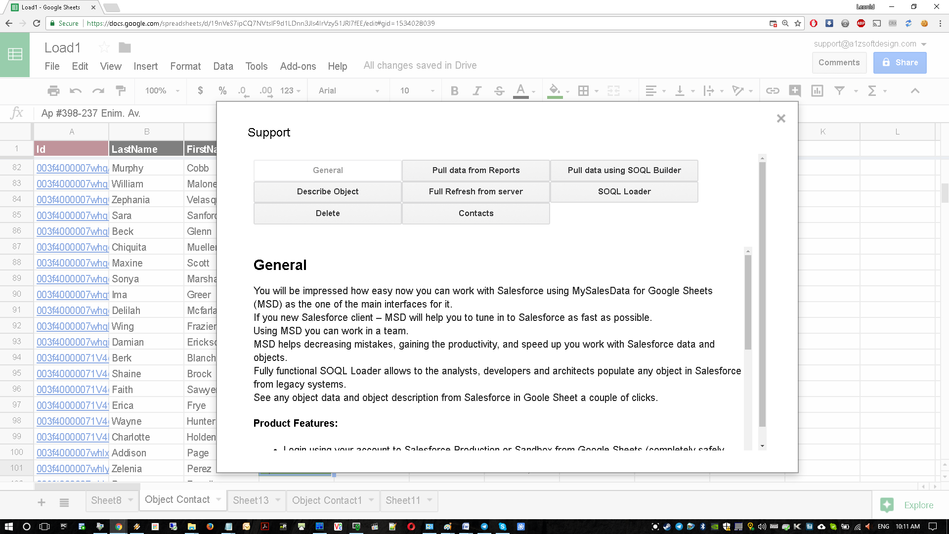 help form where anyone can find the info how to work with mysalesdata