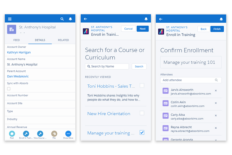 enroll contacts in training on the go