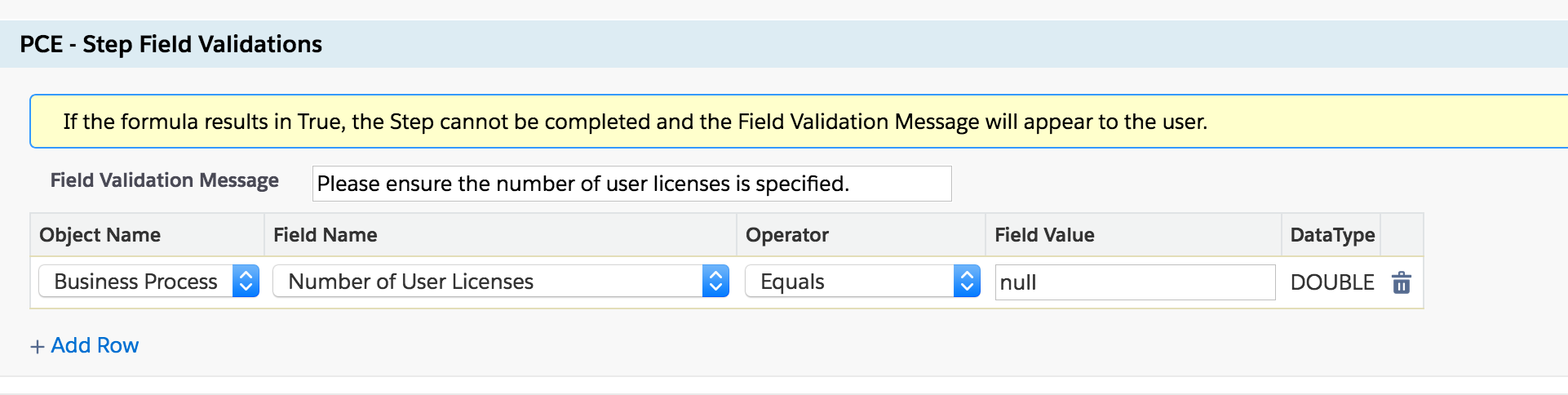 add step level validation rules to ensure data is collected before ...