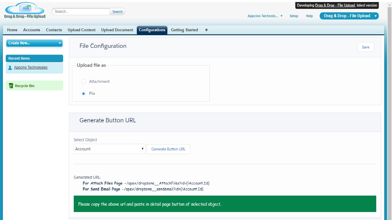 Configurations Page In Classic
