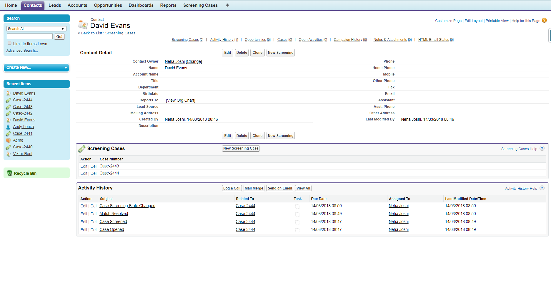 customer information view
