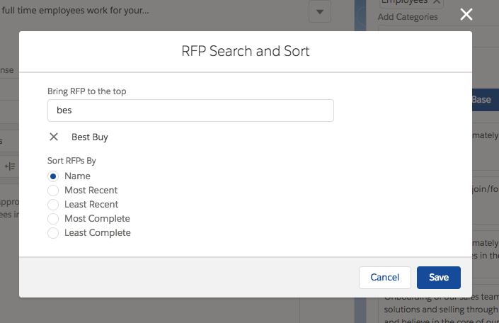 search and sort rfps