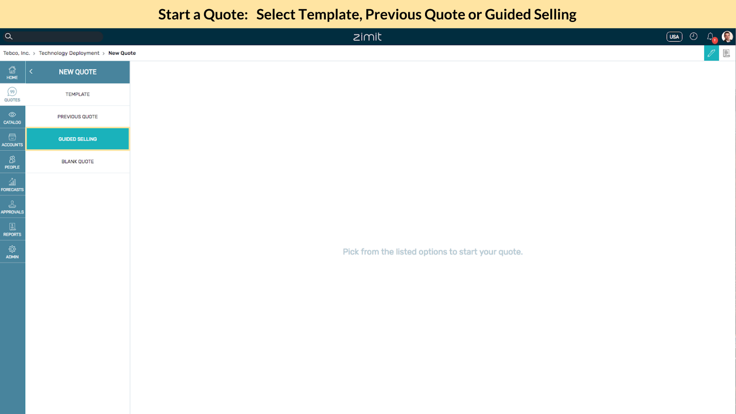 start a quote from salesforce with one click