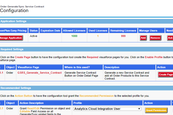 configuration manage users and create the required vf page