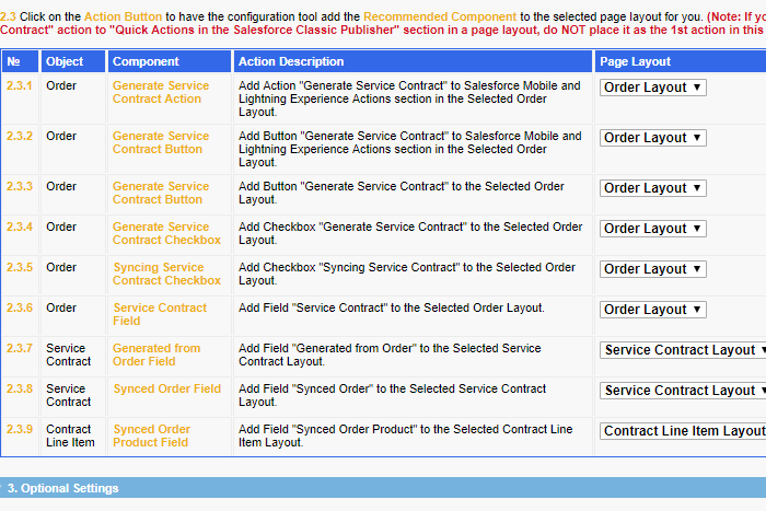 configuration add the recommended component to page layout