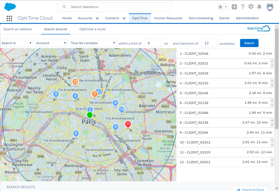 search around optimized targeting