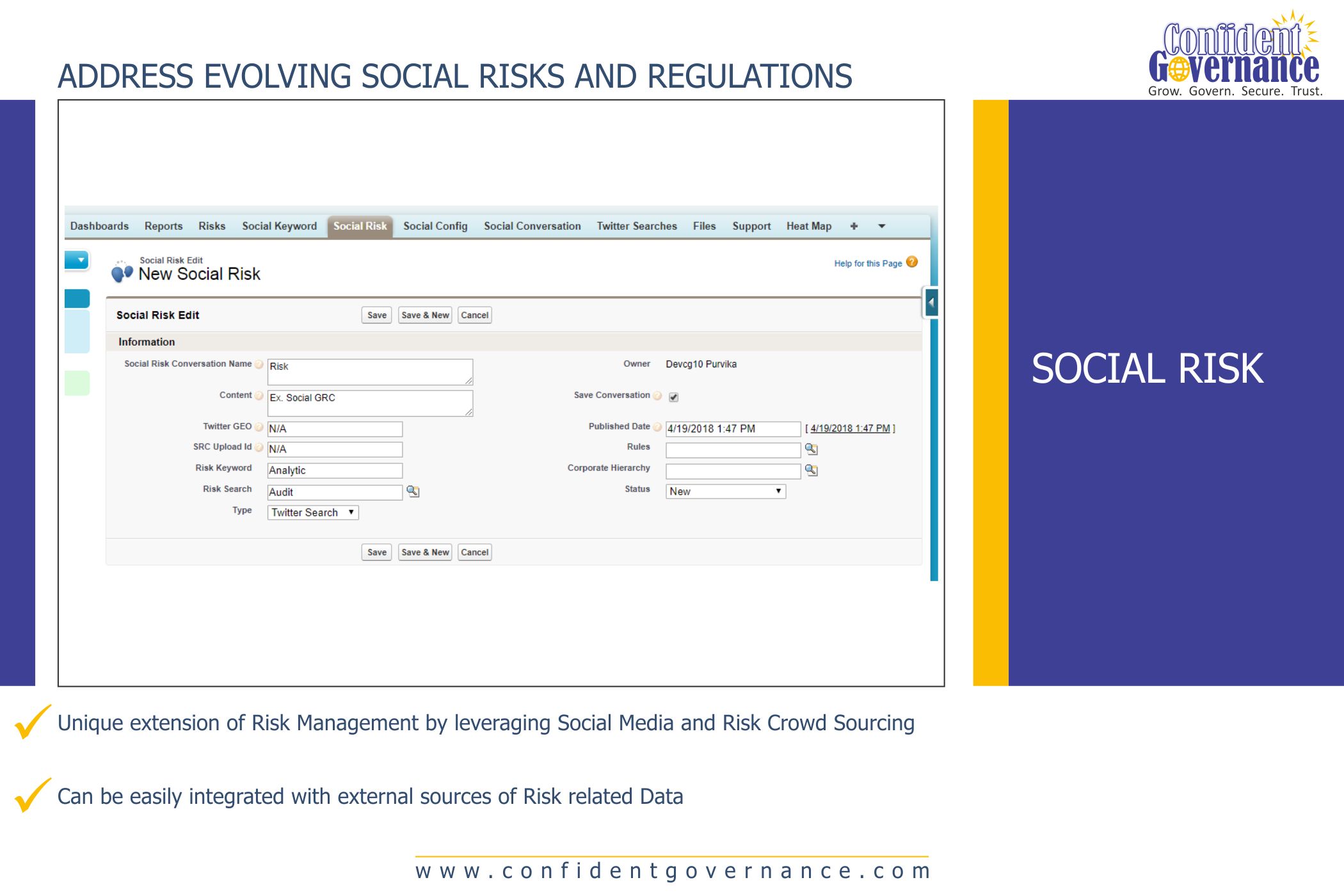 address evolving social risks and regulations