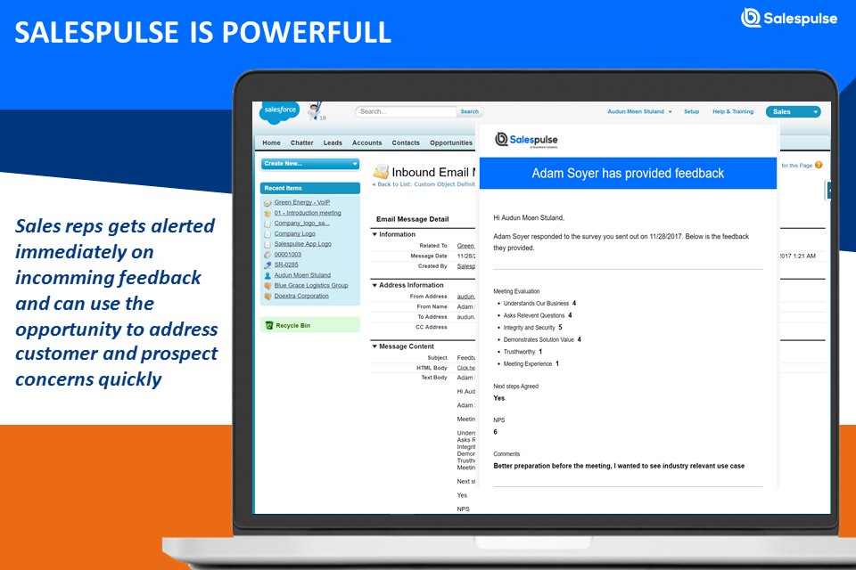 sales feedback offers a great opportunity to reconnect
