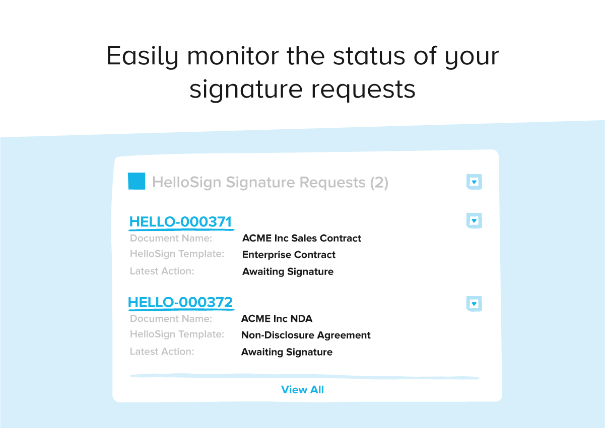signature statuses are easily tracked and can be reported on