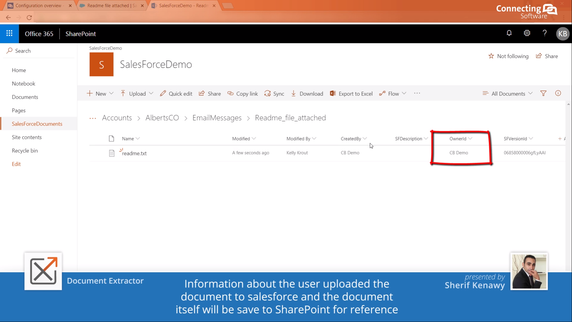 transfer documents metadata from salesforce to sharepoint like owner creator and so on