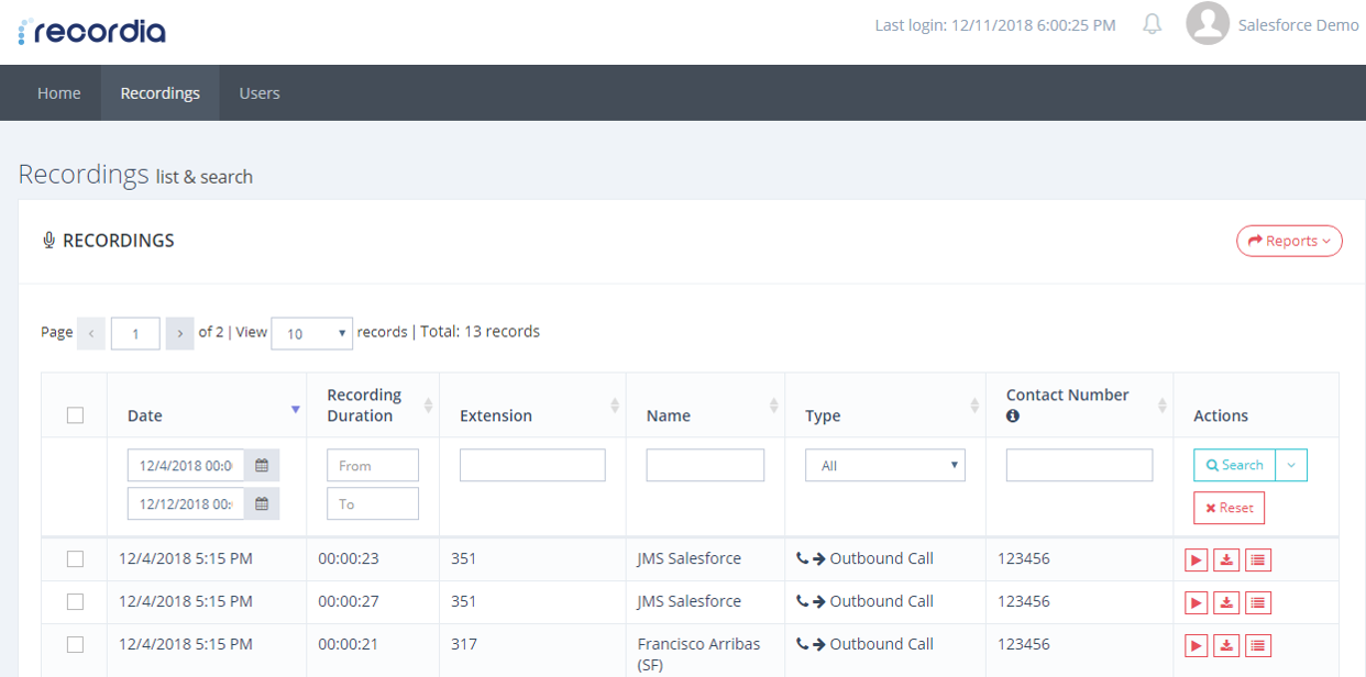 recordia for end customers