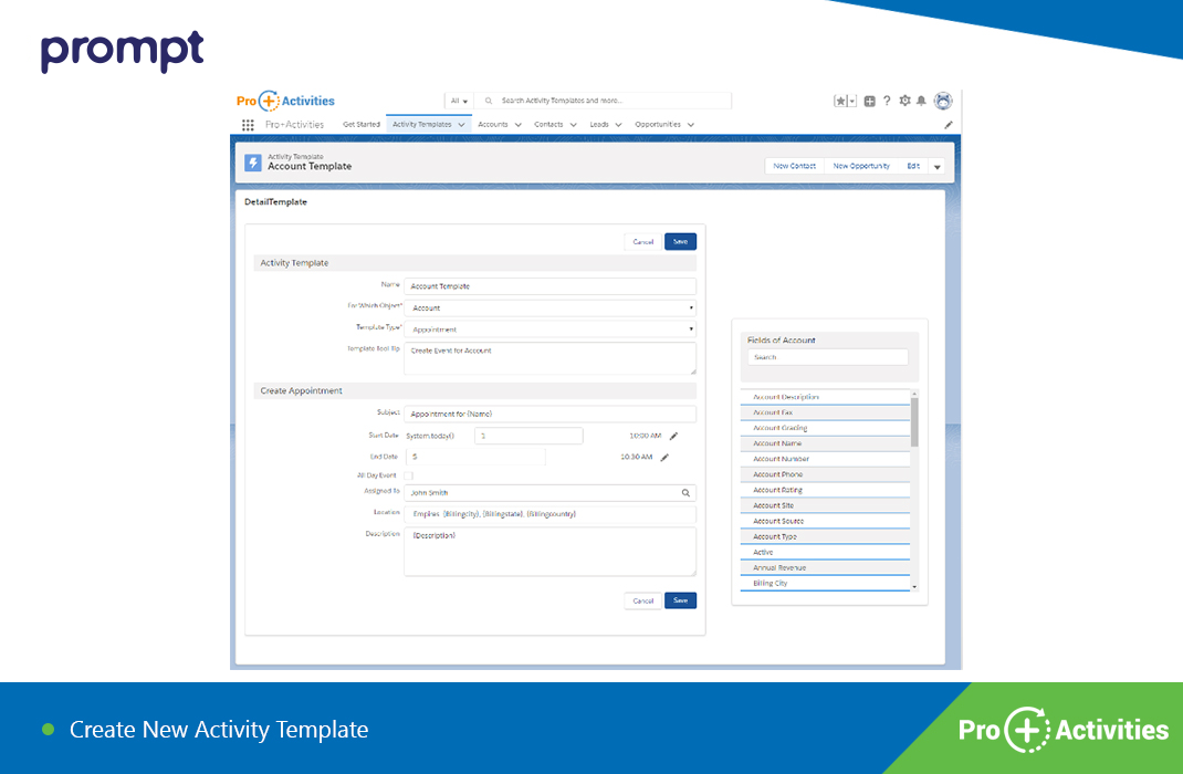 create new activity templates