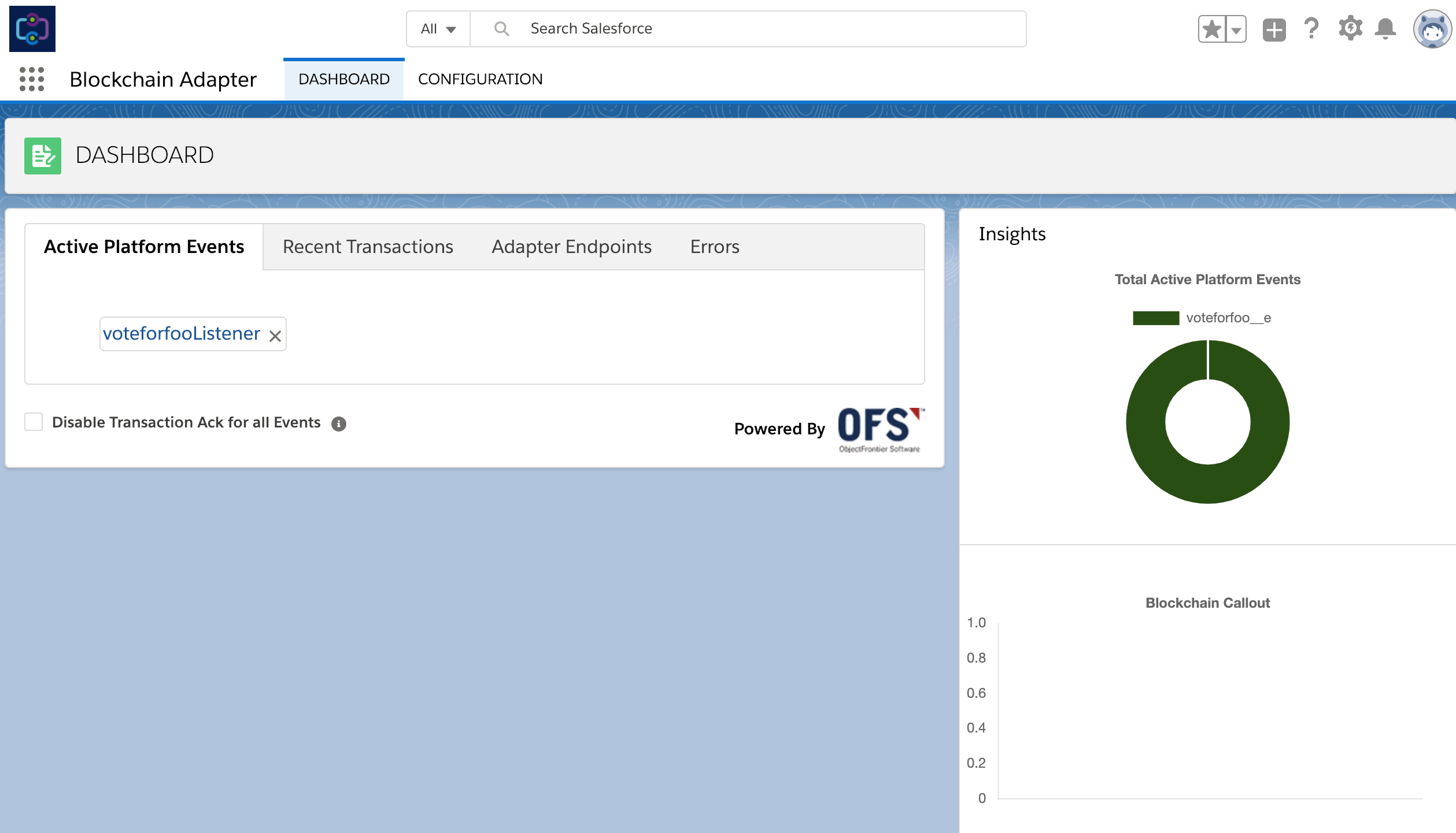 dashboard events adapter listens to