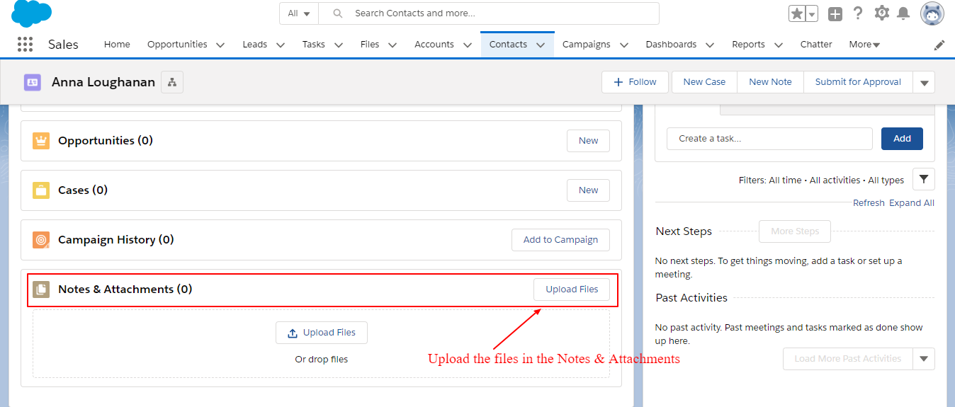 contact notes and attachments