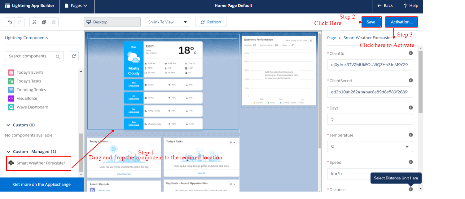 home page configuration