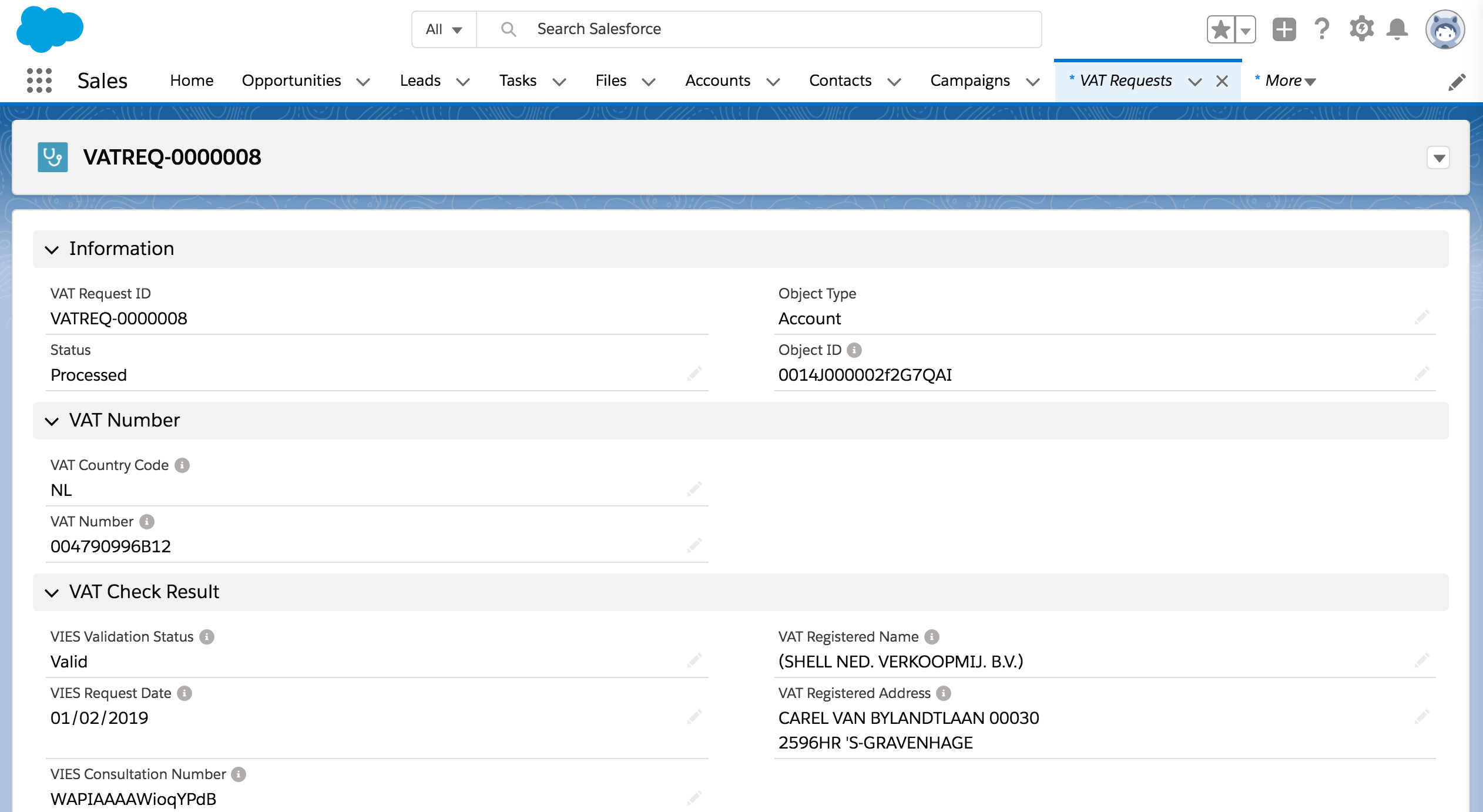 vatcheck vat request details