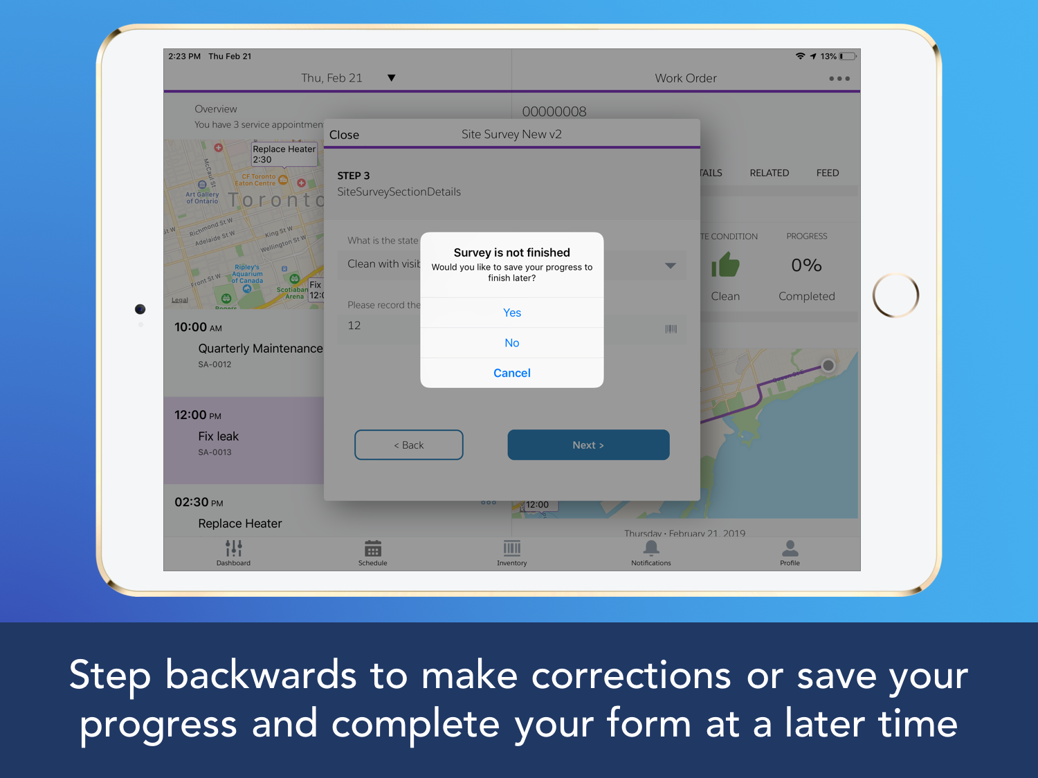 save form progress for later completion