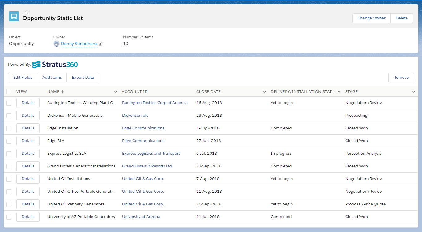 data in configured static list will remain as is from the time the list ...