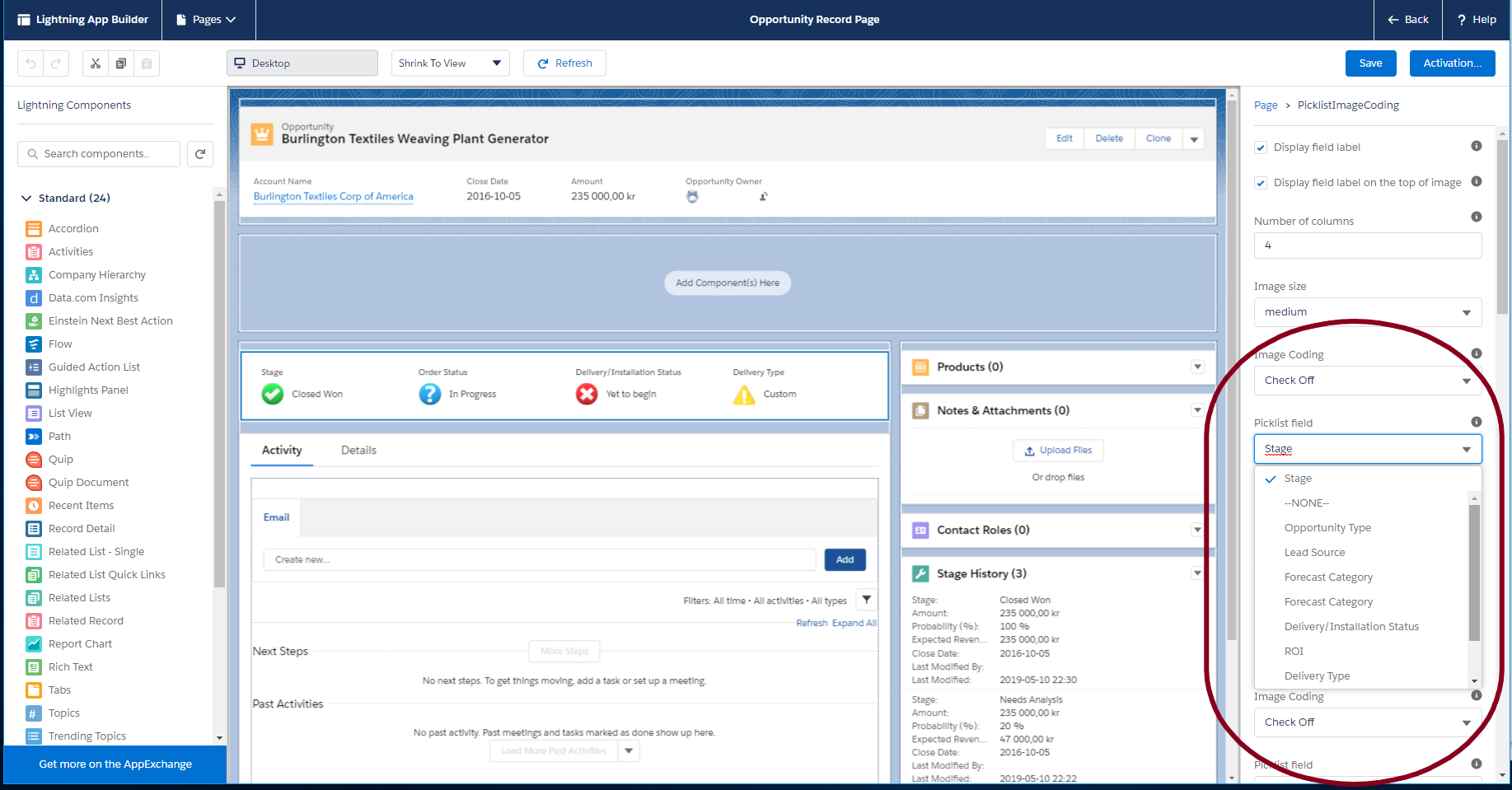 config picklist field selector