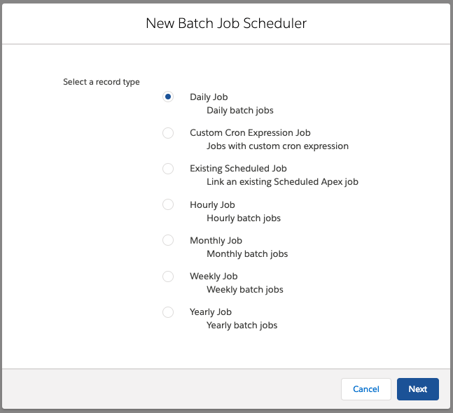 new batch job schedule