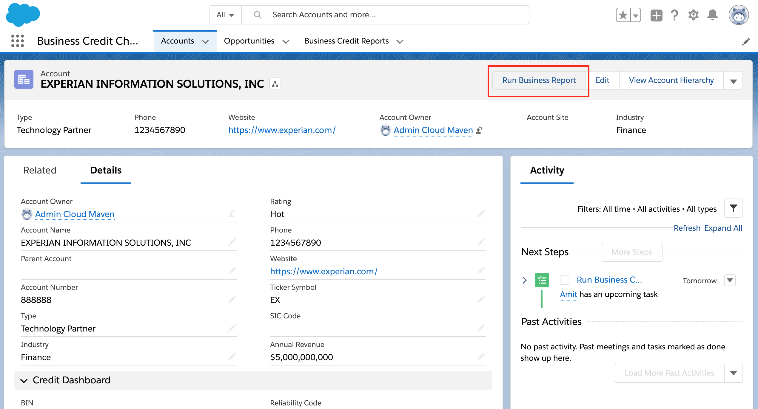 how to initiate a credit report from account
