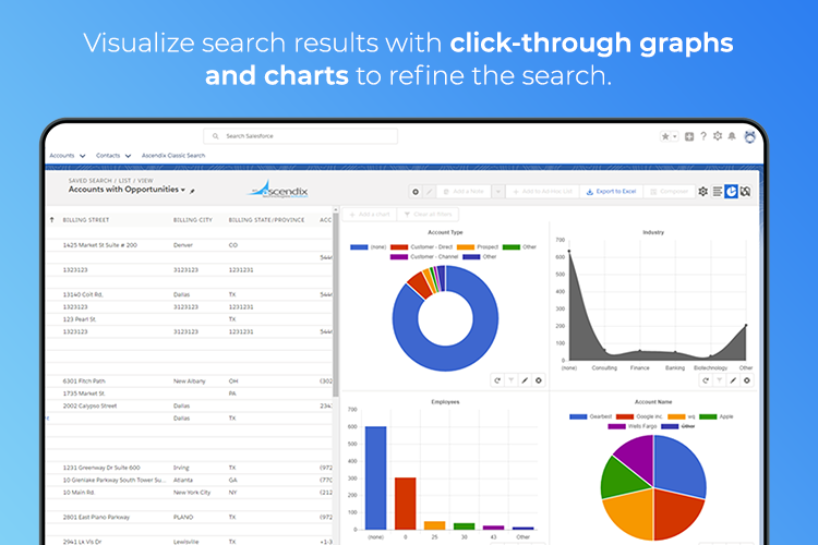 filter search results using charts and graphs instantly analyze search results with charts