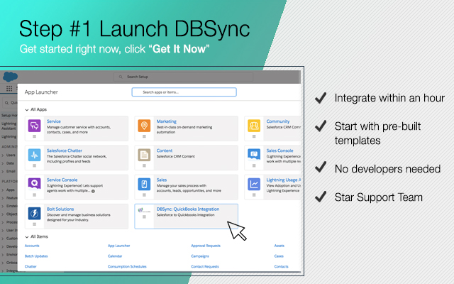 step 1 launch dbsync by clicking get it now