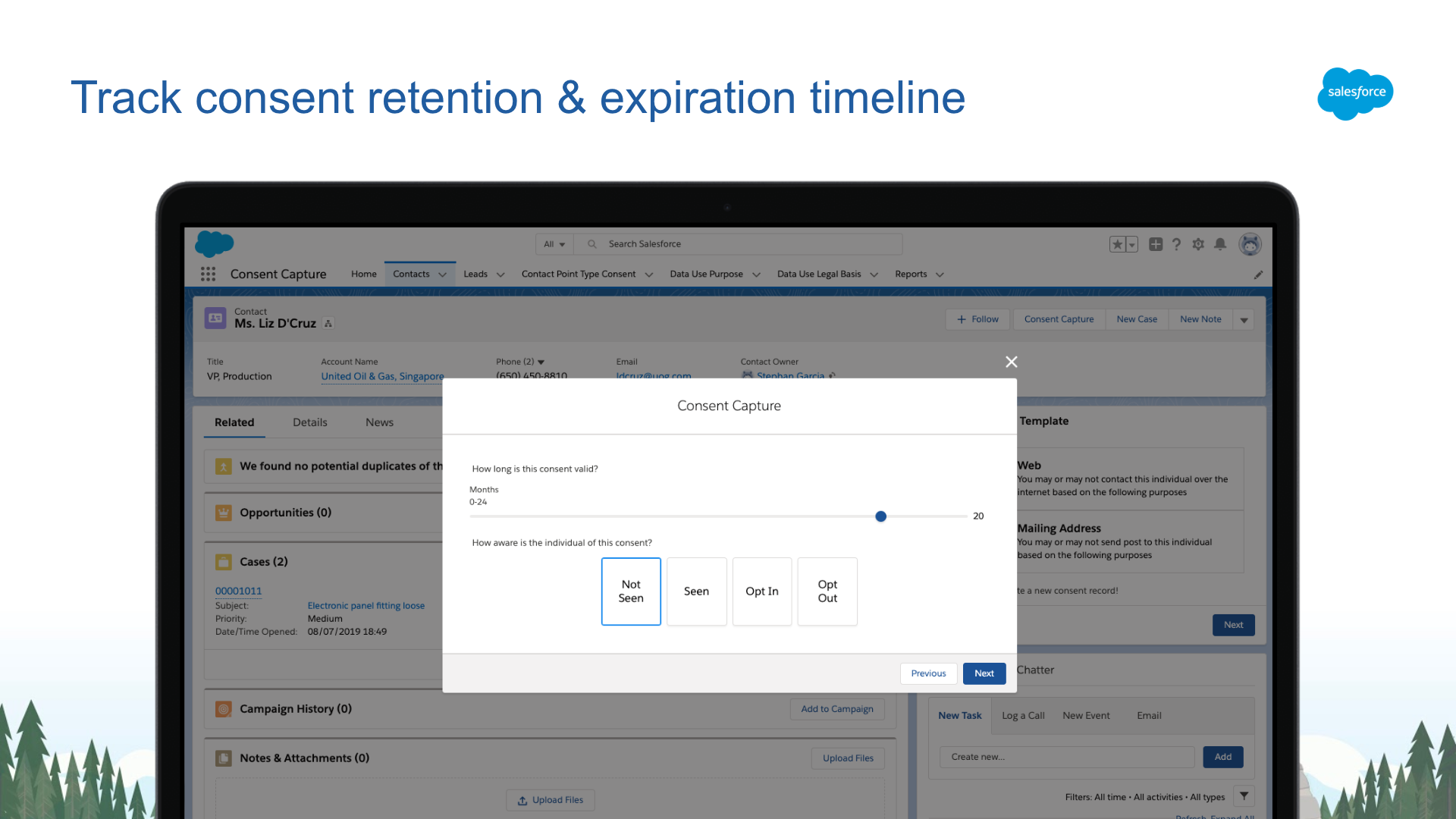 track unique data retention to each contact