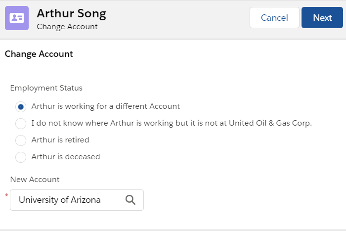 change account wizard page 1