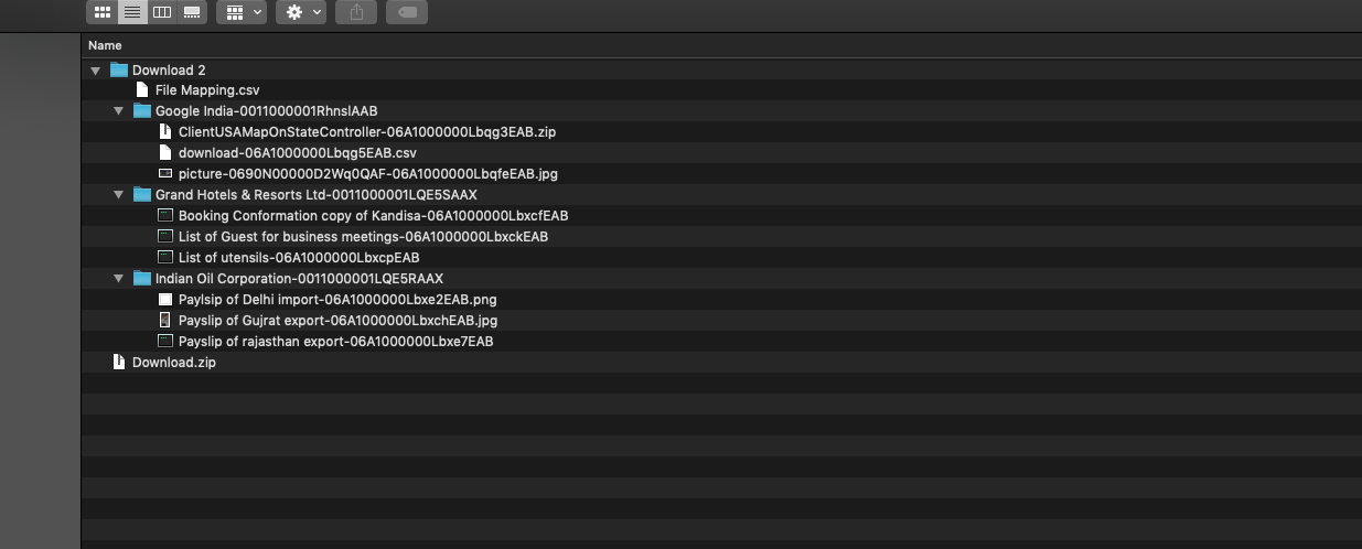 files are downloaded in folder like structure