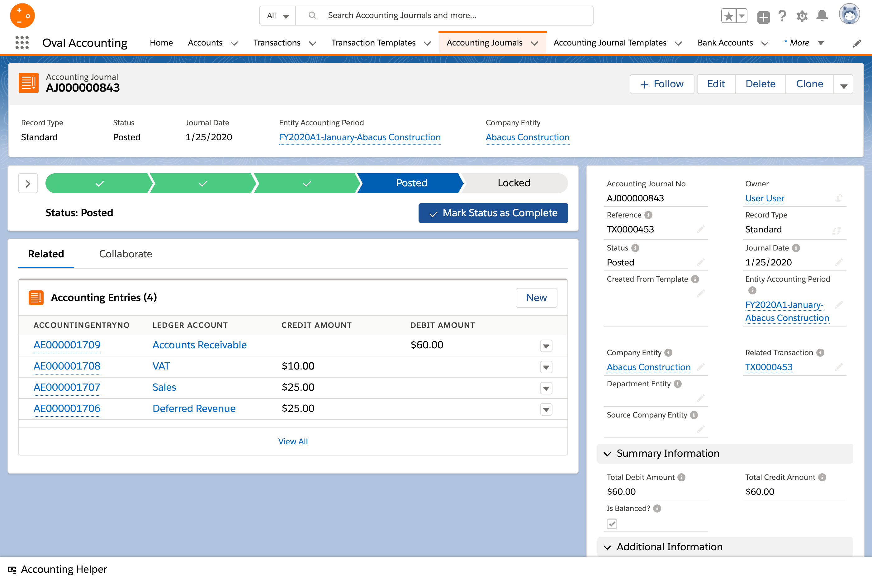 accounting journal entry