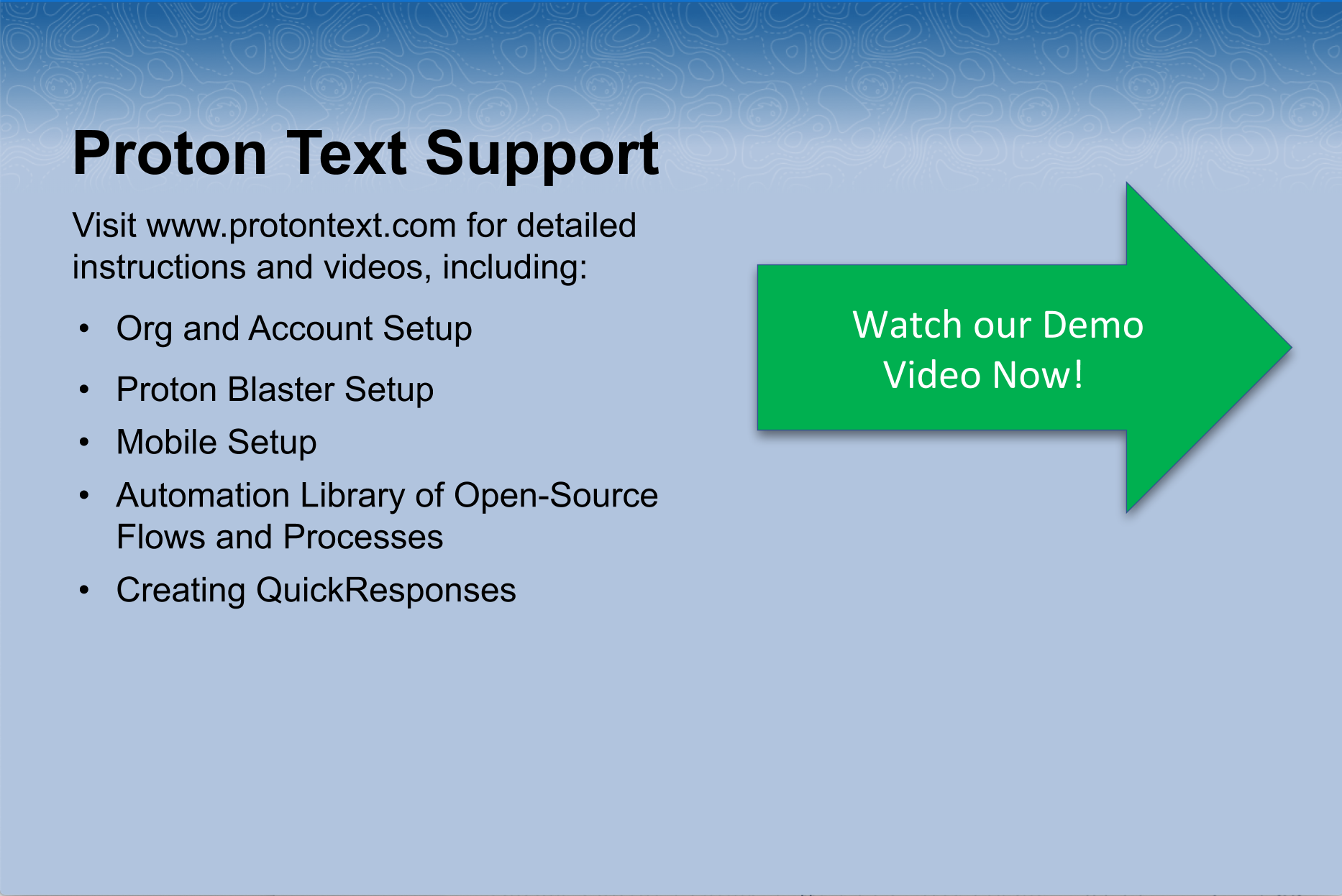 we re eager to help you get up and running with proton text take a look ...