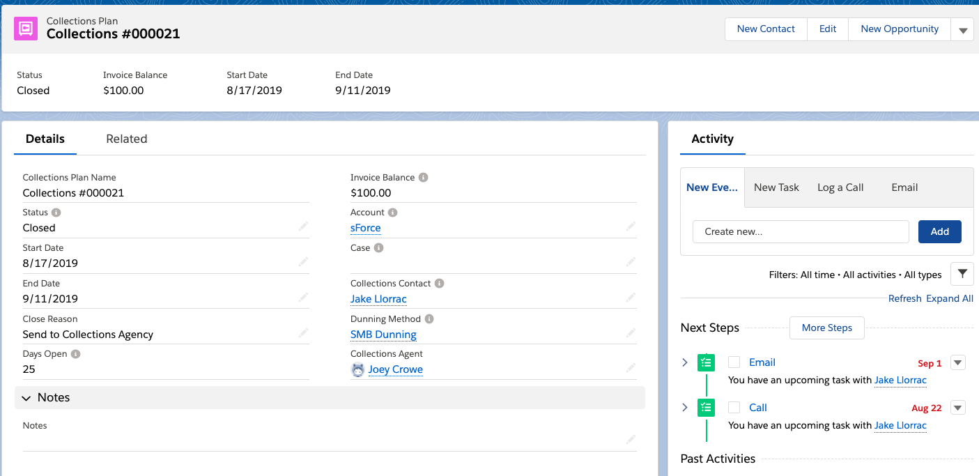 collections plans give you the ability to track the dunning collections ...