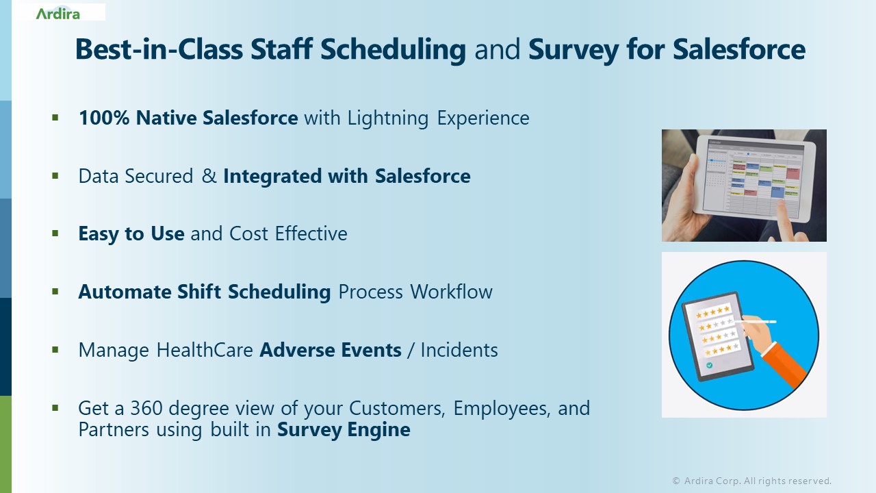best in class staff scheduling and survey for salesforce